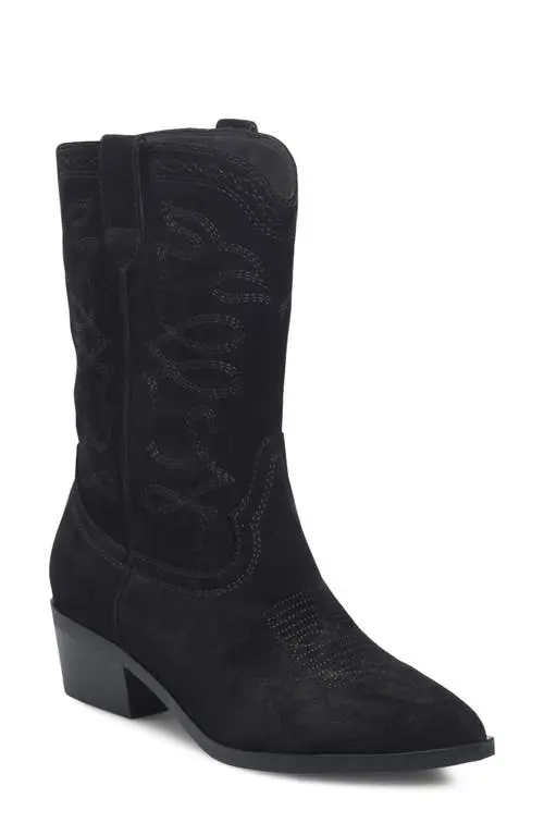 SOFFT Carolynn Western Boots With Embroidered Detail And Block Heel - Black