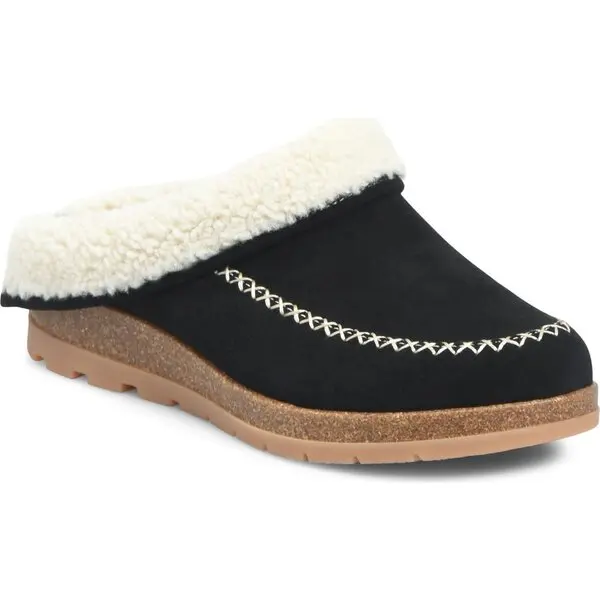 COMFORTIVA Lucy Genuine Shearling Slipper - Black/beige