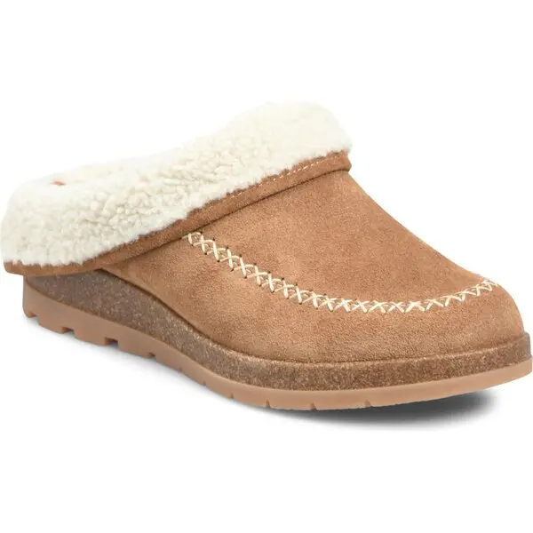 COMFORTIVA Lucy Genuine Shearling Slipper - Brandy/beige