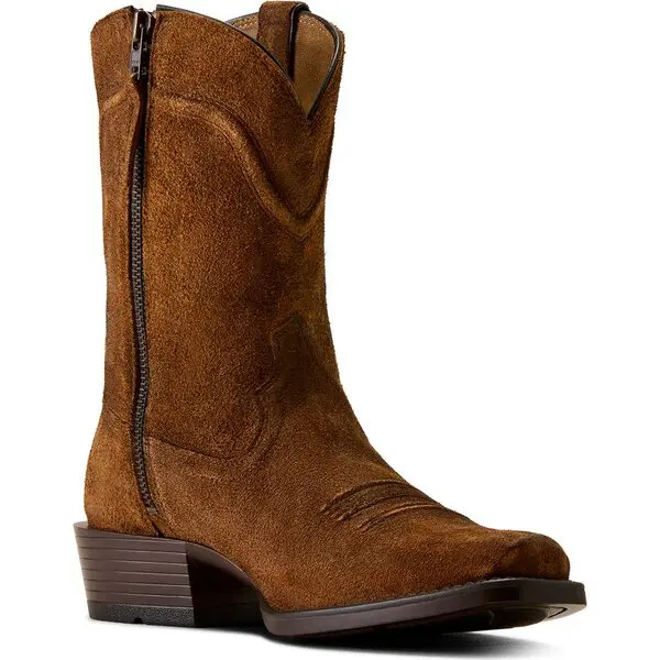 Ariat Oliver Narrow Cutter Toe Western Boot - Rusty Brown Suede