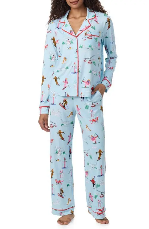 ROOM SERVICE Print Pajamas - Blue Novel