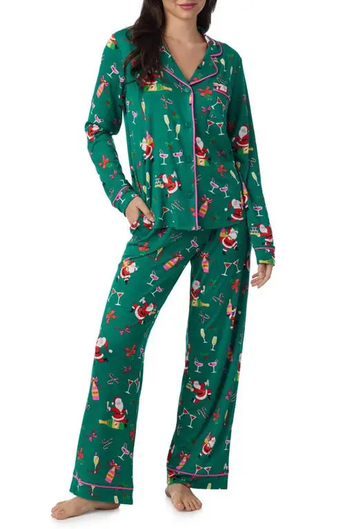 ROOM SERVICE Print Pajamas - Green Print