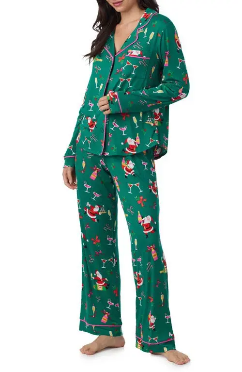 ROOM SERVICE Print Pajamas - Green Print