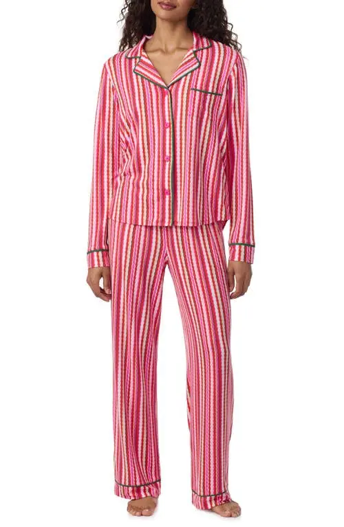 ROOM SERVICE Print Pajamas - Red Multi Stripe