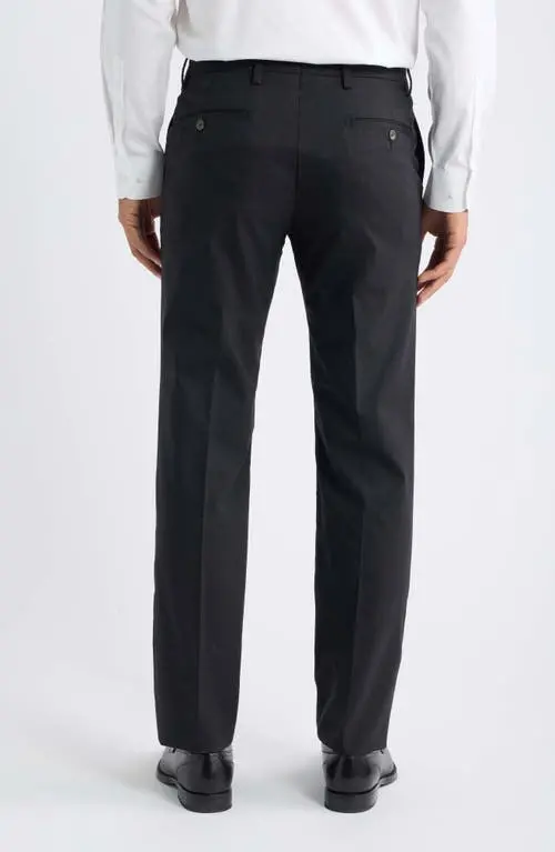 Berle Flat Front Tropical Weight Stretch Wool Dress Pants - Charcoal