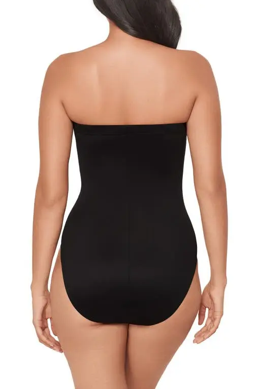 Miraclesuit Steel Magnolias Avanti Bandeau One-piece Swimsuit - Blk/multi