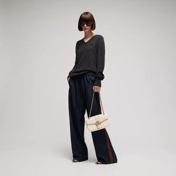 Gucci Embroidered Cashmere V-neck Sweater
