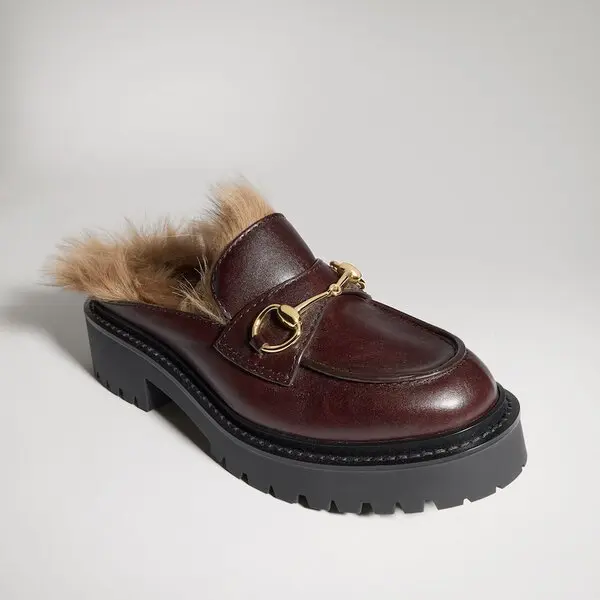 Gucci Mule With Horsebit And Lug Sole Leather
