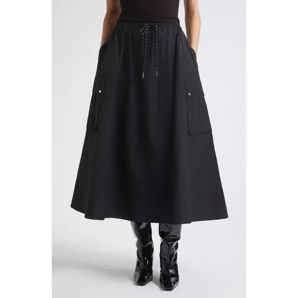 TOCCIN Elodie Drawstring Cargo Midi Skirt - Jet