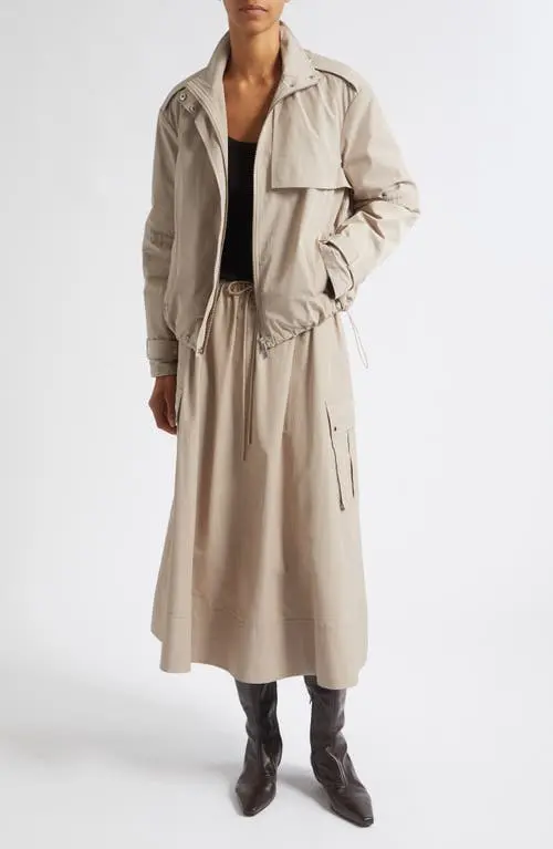 TOCCIN Elodie Drawstring Cargo Midi Skirt - Taupe