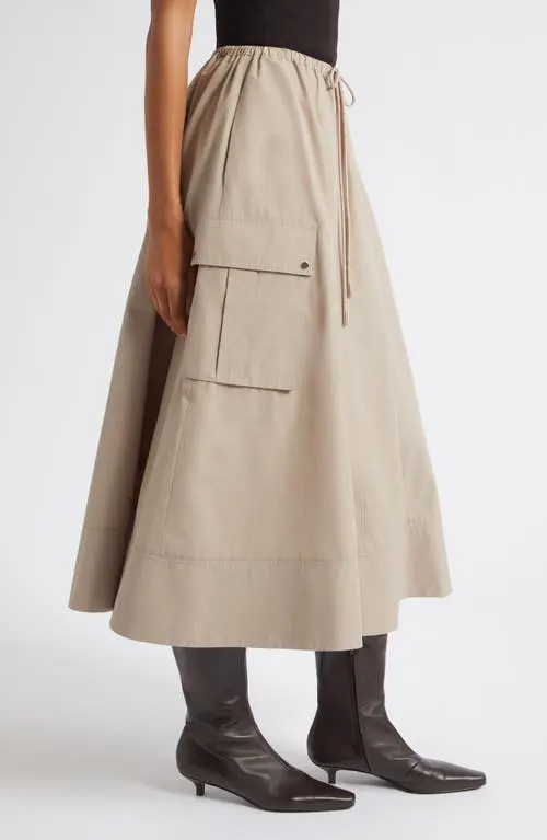 TOCCIN Elodie Drawstring Cargo Midi Skirt - Taupe