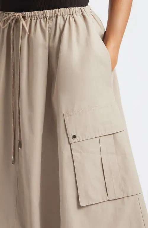 TOCCIN Elodie Drawstring Cargo Midi Skirt - Taupe