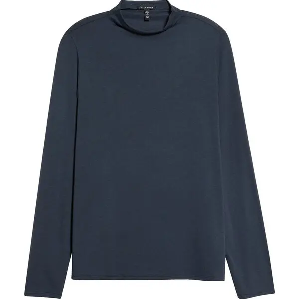 Eileen Fisher Funnel Neck Long Sleeve Top - Maritime