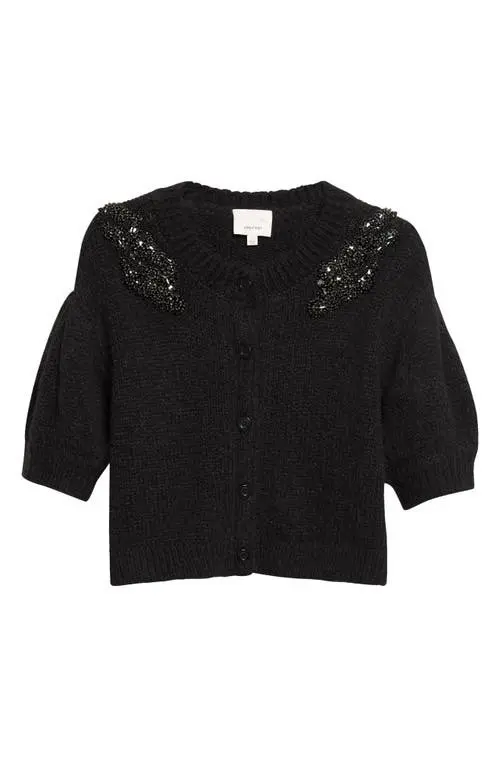 Cinq À Sept Millicent Crystal Ivy Embellished Cardigan - Black