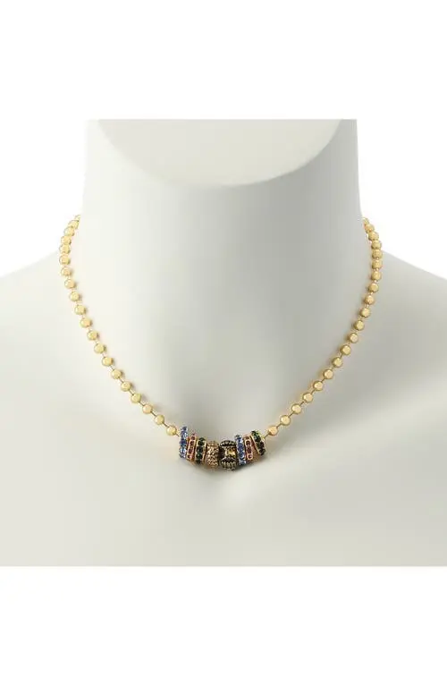 Kurt Geiger Eagle Head & Gemstone Rondelle Ball Chain Necklace