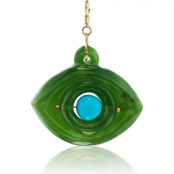 TEN THOUSAND THINGS Jade And Turquoise Hand-carved Eye Charm - Jade/turquoise