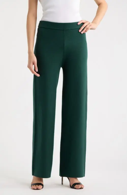 Anne Klein Embellished Sweater Knit Pants - Pine Forest