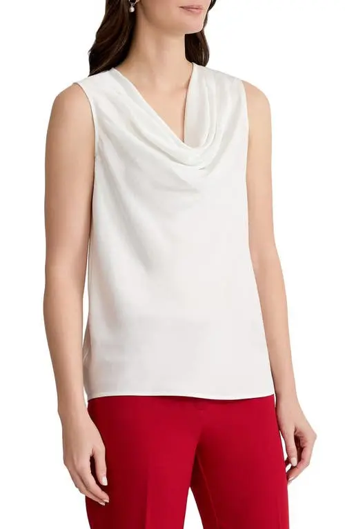 KASPER Sleeveless Cowl Neck Top - Vanilla Ice