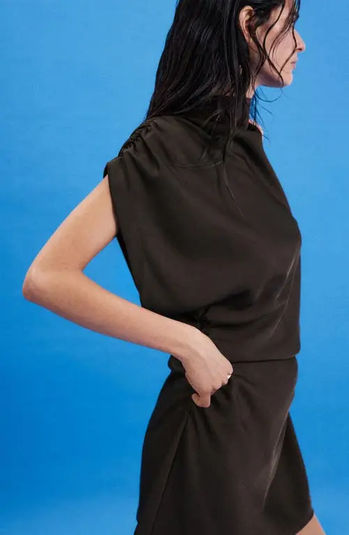 Mango Side Ruched Asymmetric Dress