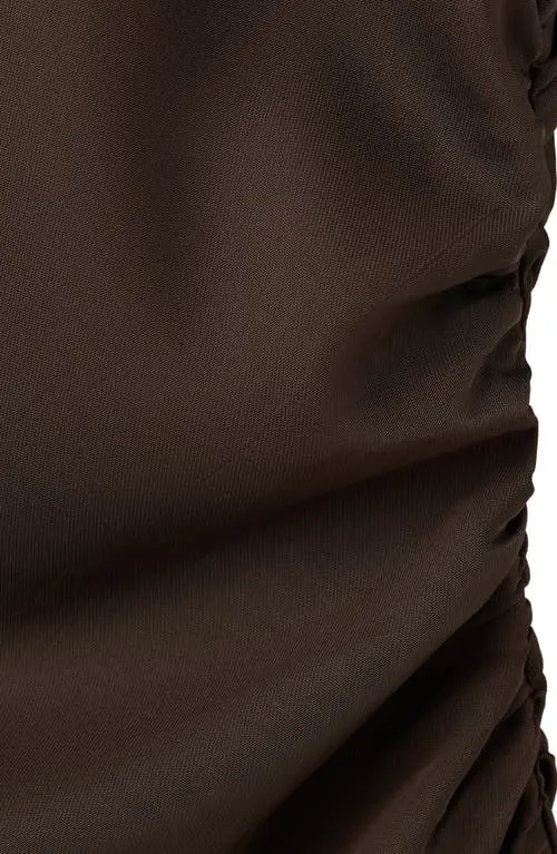 Mango Side Ruched Asymmetric Dress