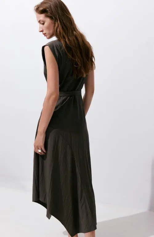 Mango Belted Sleeveless Asymmetric Dress