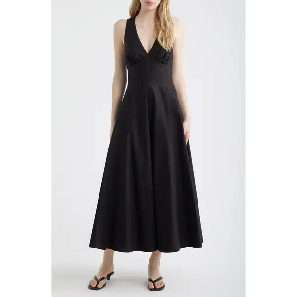 DÔEN Rosetta Cotton Midi Dress - Black