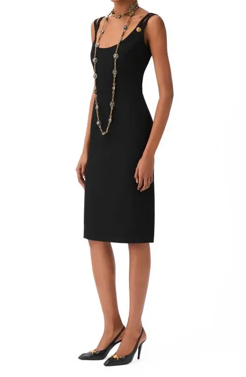 Versace Grain De Poudre Wool Minidress - Black