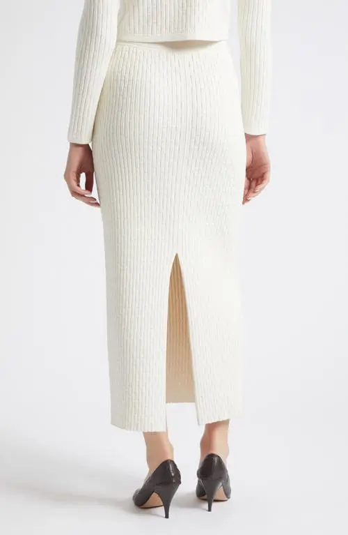 TOCCIN Milla Ribbed Midi Skirt - Ivory