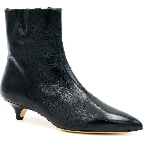 AMALFI BY RANGONI Amaretto Pointed Toe Leather Bootie - Black