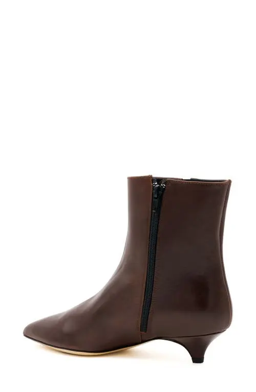 AMALFI BY RANGONI Amaretto Pointed Toe Leather Bootie - Caoba