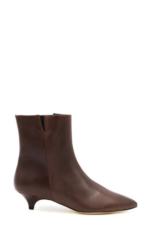 AMALFI BY RANGONI Amaretto Pointed Toe Leather Bootie - Caoba