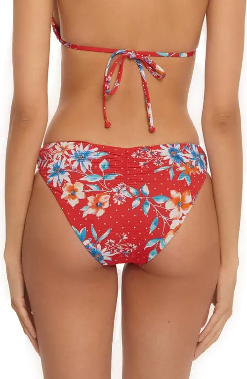 BECCA By Rebecca Virtue Embellished Mixed Print Hipster Bikini Bottoms
