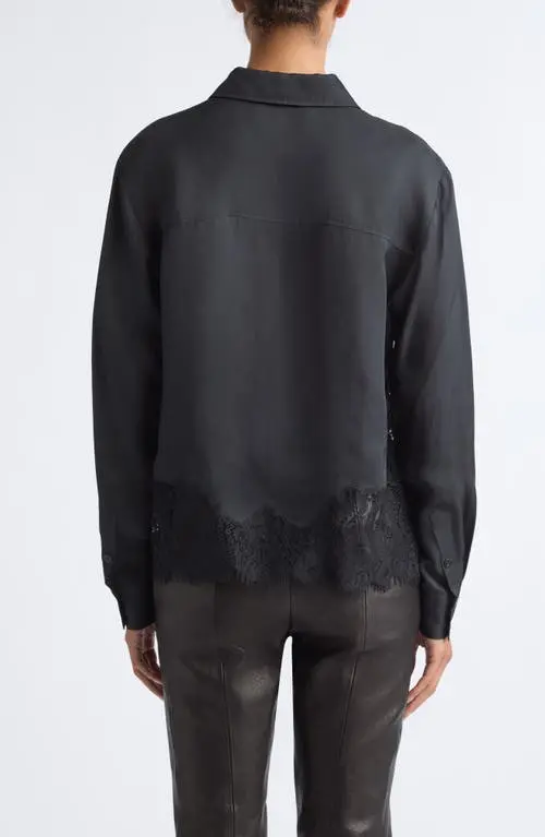 TOCCIN Toni Button Down Shirt With Lace Hem
