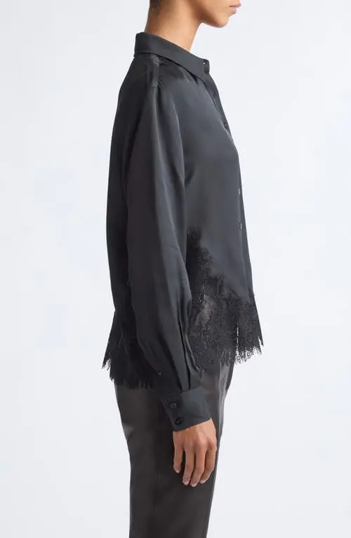 TOCCIN Toni Button Down Shirt With Lace Hem