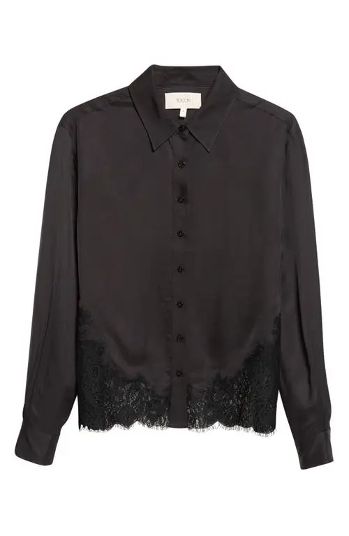 TOCCIN Toni Button Down Shirt With Lace Hem