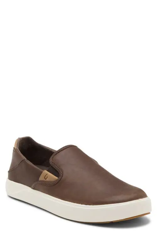 Olukai Lae'ahi 'ili Leather Slip-on Sneakers - Dark Java/dark Java