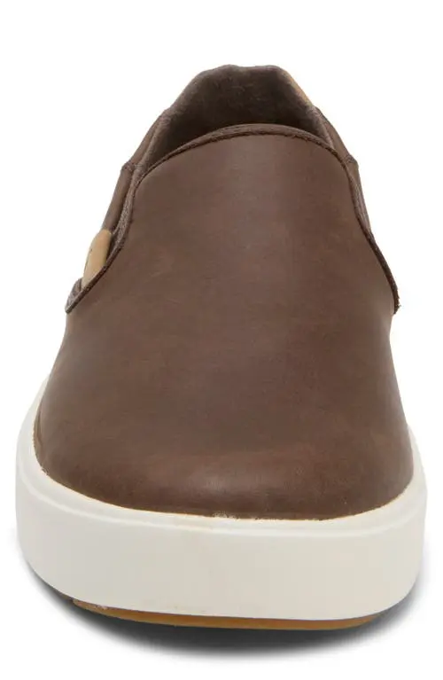 Olukai Lae'ahi 'ili Leather Slip-on Sneakers - Dark Java/dark Java