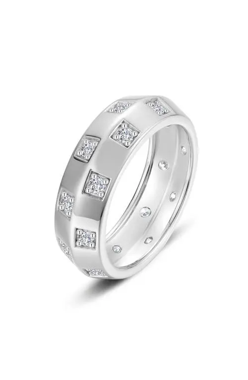 Lafonn Barrel Beat Band Ring - White/silver