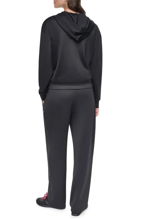 Dkny Chain Cord Front Zip Hoodie - Black