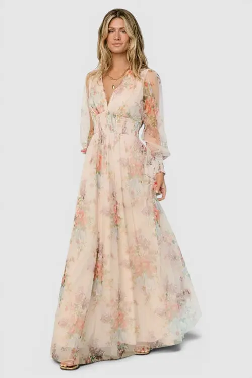 BALTIC BØRN Layla Tulle Maxi Dress - Romantic Floral