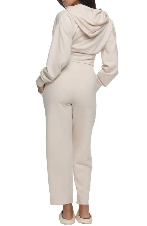 Felina Emery Hoodie & Pants Lounge Set - Heather Sand