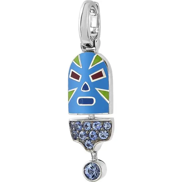 FRANCESCA VILLA 18k White Gold & Sapphire Luchador Charm - Blue