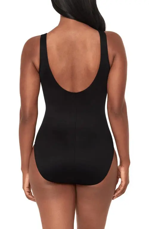 Miraclesuit Steel Magnolias Regatta High Neck One-piece Swimsuit - Black/multi