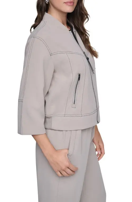 Dkny Contrast Stitch Jacket - Putty