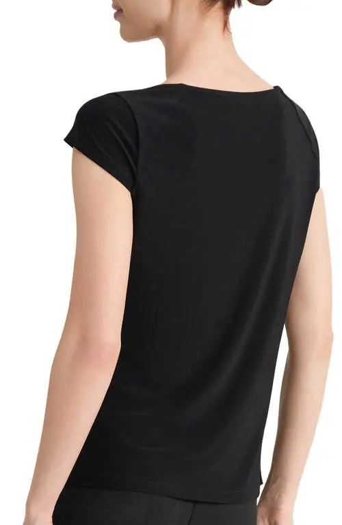 KASPER Cowl Neck Top - Black