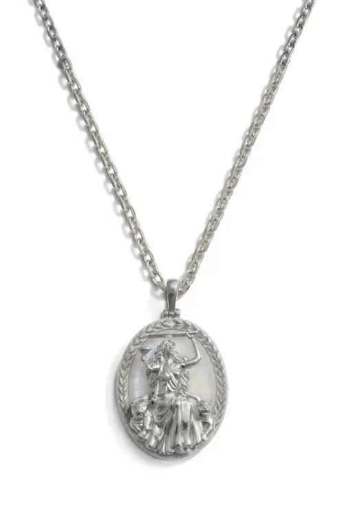 AWE INSPIRED Spellbound Circe Coin Pendant Necklace - Metallic Silver