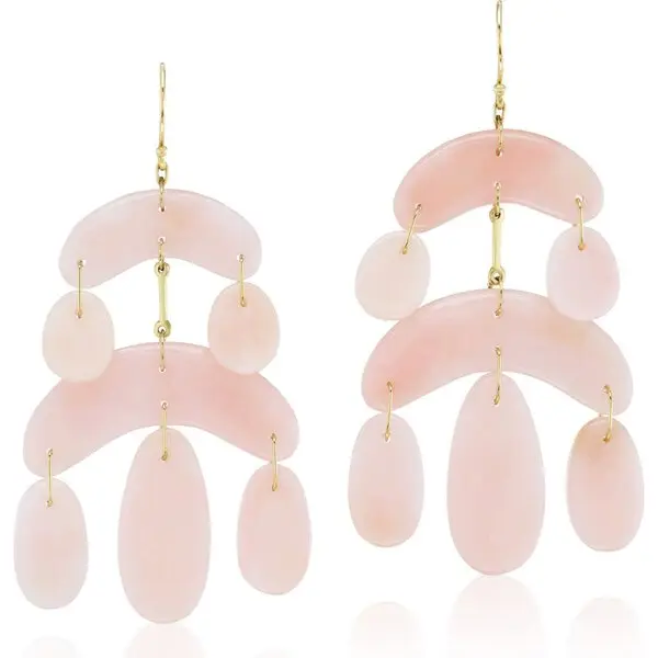 TEN THOUSAND THINGS Tiny Chandelier Earrings - Pink Opal