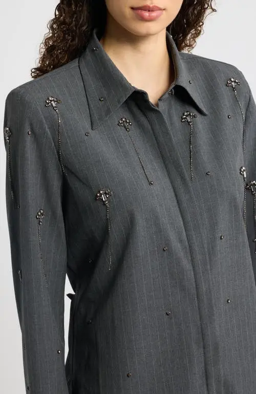 Kobi Halperin Bridget Embellished Pinstripe Shirt