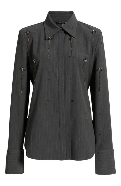 Kobi Halperin Bridget Embellished Pinstripe Shirt
