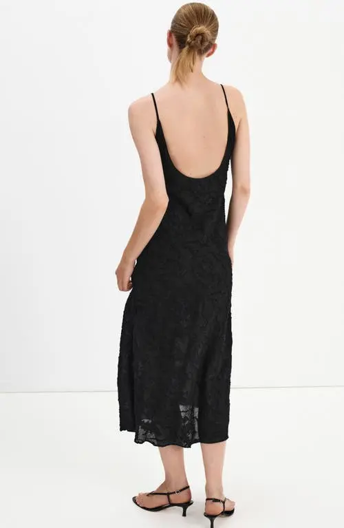 Mango Embroidered Chiffon Slipdress